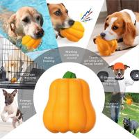 China TPR Pumpkin Ball Dog Toy Shakes Makes Giggle Sound Interactive Squeaky for Herding Training 6cm for sale