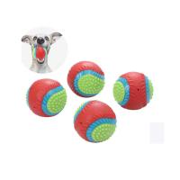 China Custom Logo Indestructible Dog Tennis Ball TPR Pet Toy with Whistle for Outdoor Sports for sale