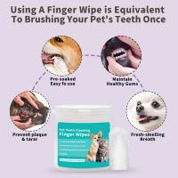 China ST-03 Pet Teeth Whitening Finger Pads 8.3cm x 4cm Dental Cleaning Wipes with Natural Ingredients for sale
