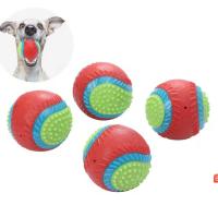 China Medium Dog Bouncy Fetch Play Ball Sustainable Squeaky Toy with Soft Latex Rubber 6cm for sale