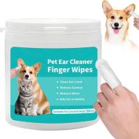 China Custom Logo Pet Ear Cleaning Wipes 50-Pack Portable Finger Cleaner for Dogs Cats Hypoallergenic Formula for sale