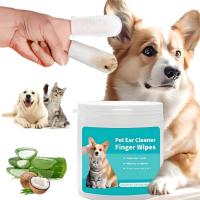 China Custom Logo Pet Ear Cleaning Wipes 50-Pack Portable Finger Cleaner for Dogs Cats Hypoallergenic Formula for sale
