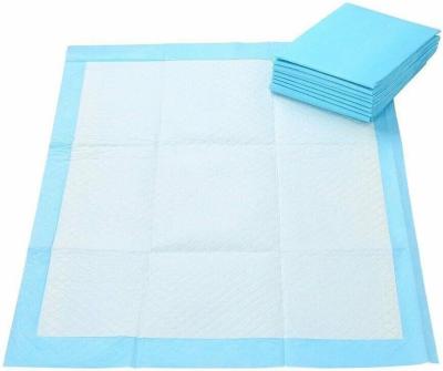 China 56×56cm Disposable Pet Pee Pads with 3-Cup Capacity - Waterproof Dog Training Mats in White/Blue for sale