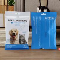 China White Biodegradable Pet Grooming Gloves 3 Pairs Disposable Cleaning Wipes for Dogs Cats for sale