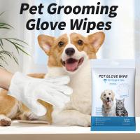China Custom Non-Woven Pet Grooming Gloves 6 Pcs per Bag for Dogs Cats Deodorizing Cleaning for sale
