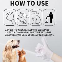 China Custom Non-Woven Pet Grooming Gloves 6 Pcs per Bag for Dogs Cats Deodorizing Cleaning for sale