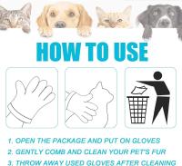China Custom Non-Woven Pet Grooming Gloves 6 Pcs per Bag for Dogs Cats Deodorizing Cleaning for sale