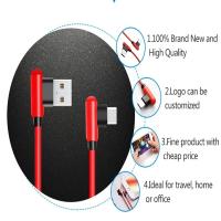 China 90 Degree Elbow USB Type C Cable 1.2M 1.5M For Playing Games for sale