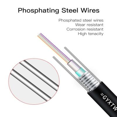 China Loose Tube 2 4 8 12 Core G652D G657A Fiber Optic Cable GYXTW for sale