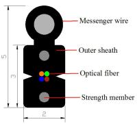 China Fibers Butterfly Indoor FTTH Drop Fiber Optic Cable for sale