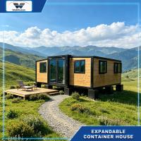 China Expandable container house combining sturdy materials and expandable design for flexible in remote locations and temporary setups for sale