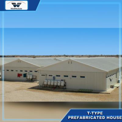 China T Type Prefabricated Building Solution with Fast Installation for Construction Sites, Industrial Camps and Temporary Housing Projects for sale