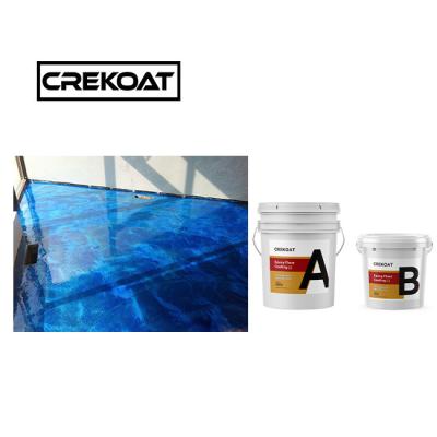 China 100% Solids Rock Hard Metallic Epoxy Floor Coating Solvent Based 1mm for sale