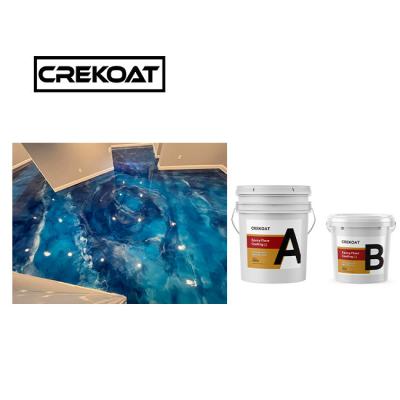 China Crekoat Decorative Concrete Metallic Epoxy Floor Coating 3mm Hardened Seamless for sale