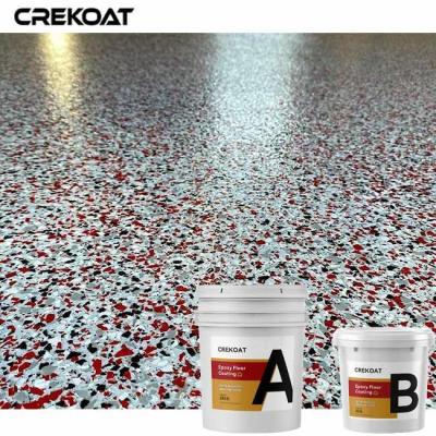 China Vinyl Flakes Waterproof Epoxy Resin Floor Coating With Gloss Matte Urethane Topcoat for sale