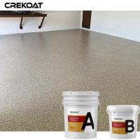China Colored Flakes Epoxy Resin Floor Coating High Gloss Grey Finishes for sale