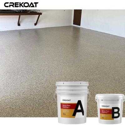 China Colored Flakes Epoxy Resin Floor Coating High Gloss Grey Finishes for sale
