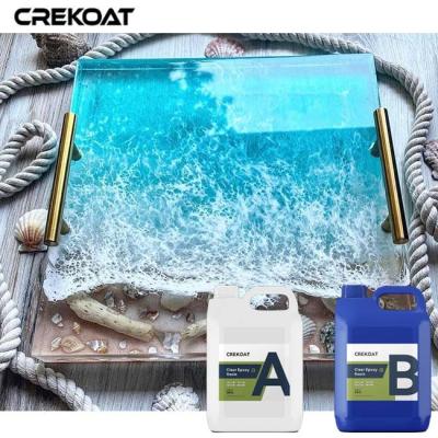 China Glossy Transparent Deep Pour Epoxy Resin For Paintings Sculptures Tabletops for sale