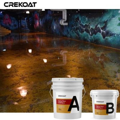 China Lava Brown Metallic Epoxy Floor Coating Seamless Transparent for sale