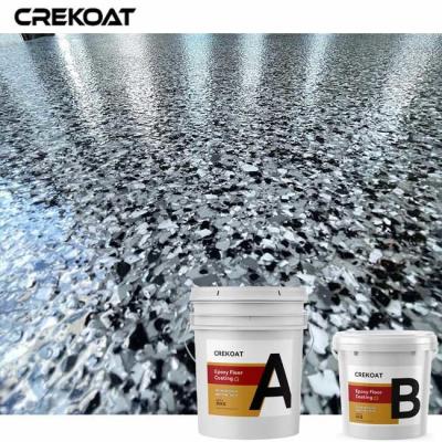 China Superior Bonding Blue Flake Epoxy Floor Coating Blending Durability Naturally De Foaming for sale