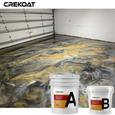 China Gray Garage Metallic Epoxy Floor Coating For Exhibition Halls And Restaurants for sale