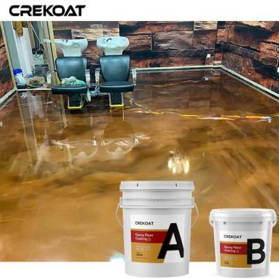 China Urethane Topcoats Metallic Epoxy Floor Coating For Commercial Restaurant for sale