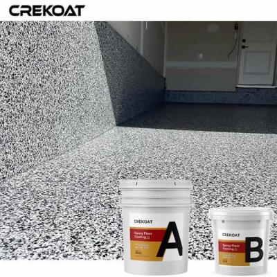 China Long Lasting Epoxy Flake Floor Coating Paint With Grey Color Chips for sale
