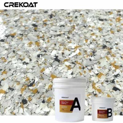 China Low Odor Polyaspartic Flake Floor Gloss Retention Maintains Glossy Finish Over Time for sale