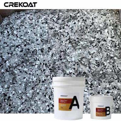 China Slip-Resistant Epoxy Flake Floor Coating High Customization In Colors And Patterns for sale