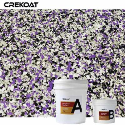 China Multi-Layer Epoxy Flake Floor Coating Featuring UV Stability For Indoor And Outdoor for sale