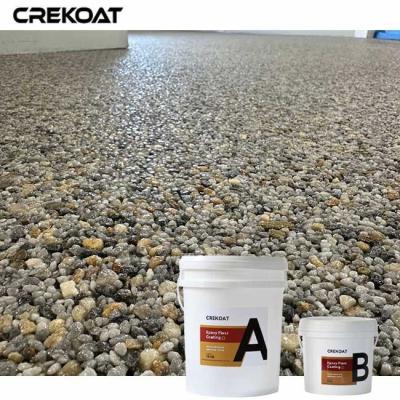 China Non-Slip Pebble Stone Epoxy Decorative Flooring System For Driveways Pathways for sale
