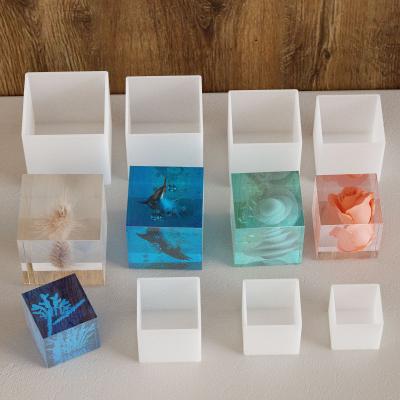China Crystal dropper gel cube silicone mold, no polishing, DIY handmade jewelry, resin dried flower ornament model for sale