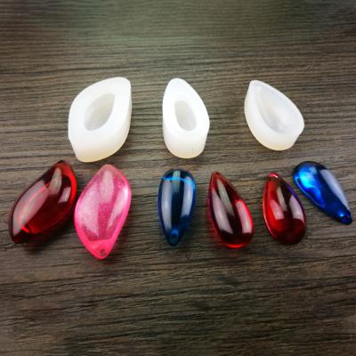 China Crystal Droplet Mold Pendant with Hole Hanging Pendant Necklace Droplet Silicone Mold Jewelry DIY Handmade Material for sale
