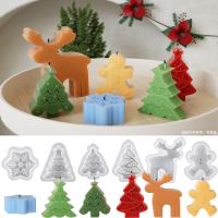 China DIY Resin Christmas Tree Snowflake Snowman Elk Ornament Christmas Series Gypsum Candle Silicone Mold for sale