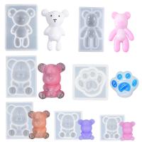 China Crystal Drip Glue Sitting Bear Silicone Mold DIY Jewelry Making Little Bear Big Violent Bear Hanging Ornament for sale