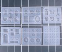 China DIY Drop Glue Mold Multiple Pendant Molds Iron Tower Style Diamond Number Letter Twisted Buckle Mold for sale