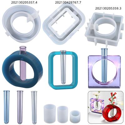 China DIY crystal dropper mold, modern and simple flower vase, branch hydroponic flower pot, silicone mold for sale