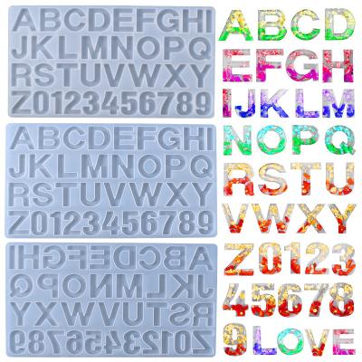 China Crystal Drip Glue English Pinyin Alphabet Silicone Mold DIY Handmade Jewelry Resin Digital Pendant Pendant Model for sale