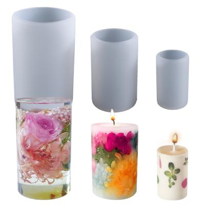 China DIY crystal dropper mold, cylindrical candle, table decoration, silicone mold for sale