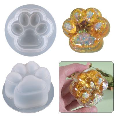 China DIY crystal dropper mold, single large cat paw swing table jewelry silicone mold for sale