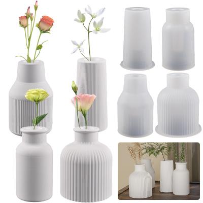 China Vase Decoration Silicone Mold DIY Gypsum Vase Creative Handmade Mirror Crystal Dropping Mold for sale