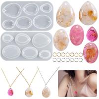 China DIY Crystal Droplet Resin Cut Elliptical Droplet Pendant Silicone Mold Earrings Pendant Keychain for sale