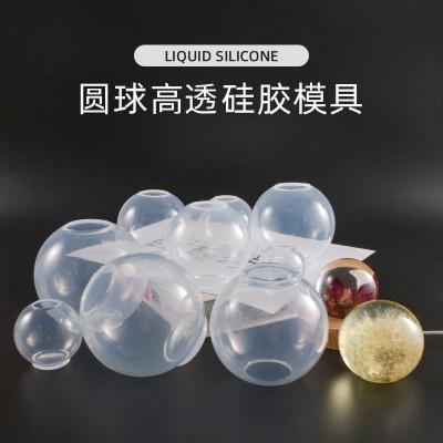 China DIY crystal dropper high transparency integrated spherical candle grinding tool liquid spherical high transparency silicone mold for sale