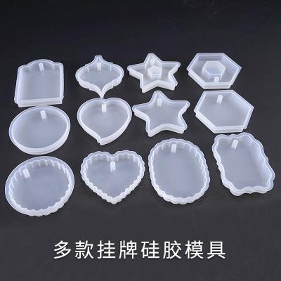 China Crystal dropper mold DIY handmade jewelry heart-shaped hexagonal high gloss wave elliptical silicone mold for sale