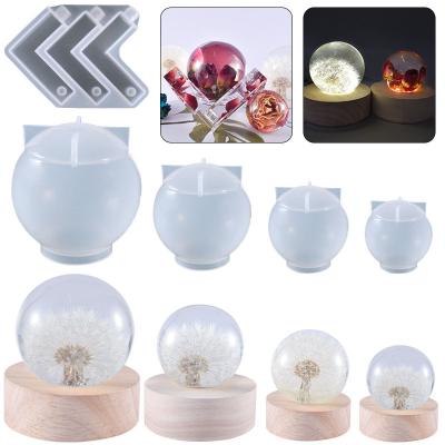 China DIY Crystal Dropping Glue Mold Integrated Spherical Pendulum Jewelry Silicone Mold for sale
