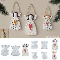 China DIY Crystal Dropping Gel Mold Aromatherapy Gypsum Large, Medium, Small Angel Wings Girl Pendant Silicone Mold for sale