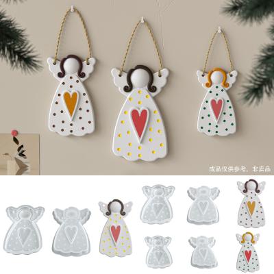 China DIY Crystal Dropping Gel Mold Aromatherapy Gypsum Large, Medium, Small Angel Wings Girl Pendant Silicone Mold for sale
