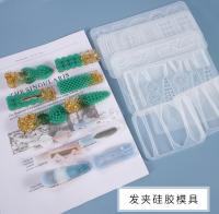 China DIY crystal dropper mold, homemade multiple beautiful hair clip silicone molds for sale