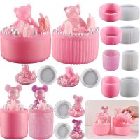 China DIY crystal drop glue stripe storage box storage can epoxy resin mirror cup silicone mold for sale