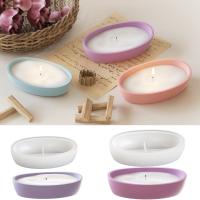 China Dropping glue oval boat flowerpot silicone mold DIY gypsum storage bowl candle cup container ornament grinding for sale